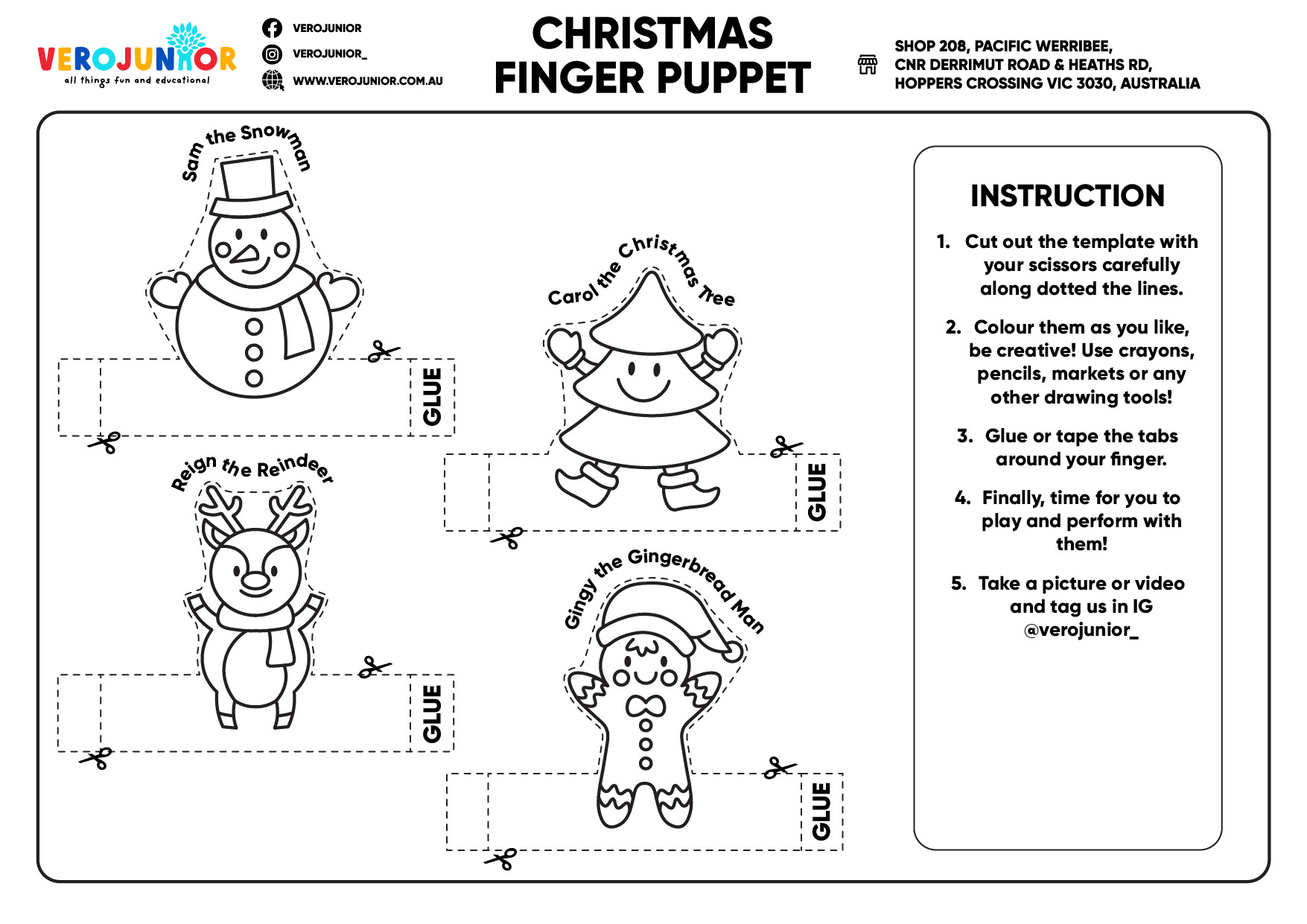 DIY Christmas Finger Puppets - Vero Junior